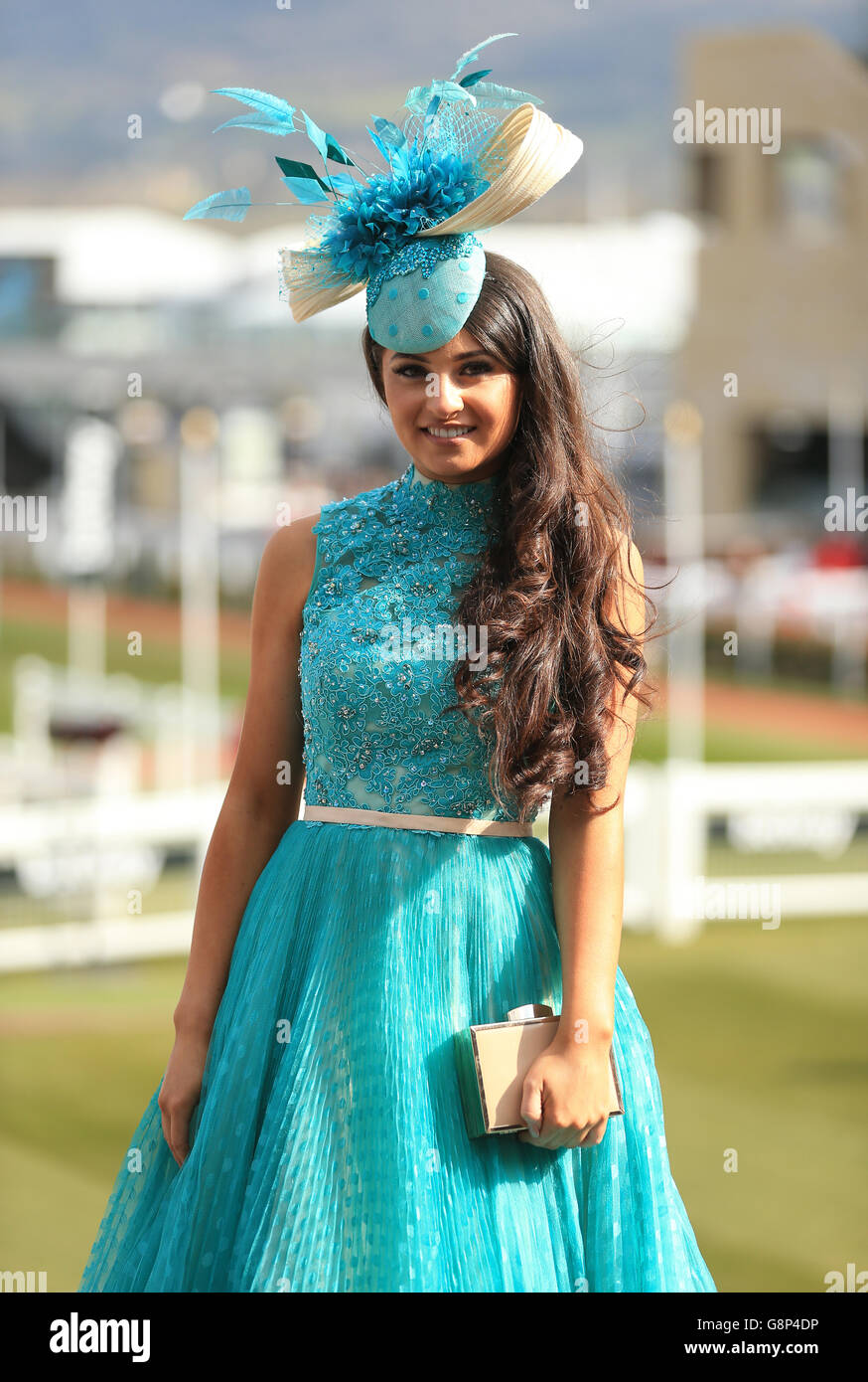 2016 Cheltenham Festival - Ladies Day - Cheltenham Racecourse. A female ...