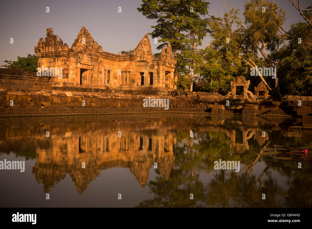 the Khmer Temple Ruins of the Prasat Muang Tam south of the city of ...