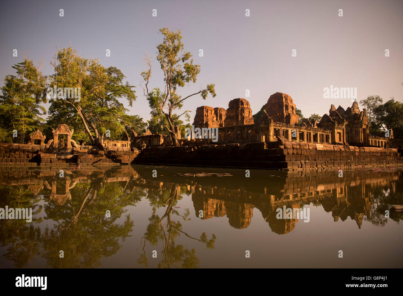 the Khmer Temple Ruins of the Prasat Muang Tam south of the city of ...
