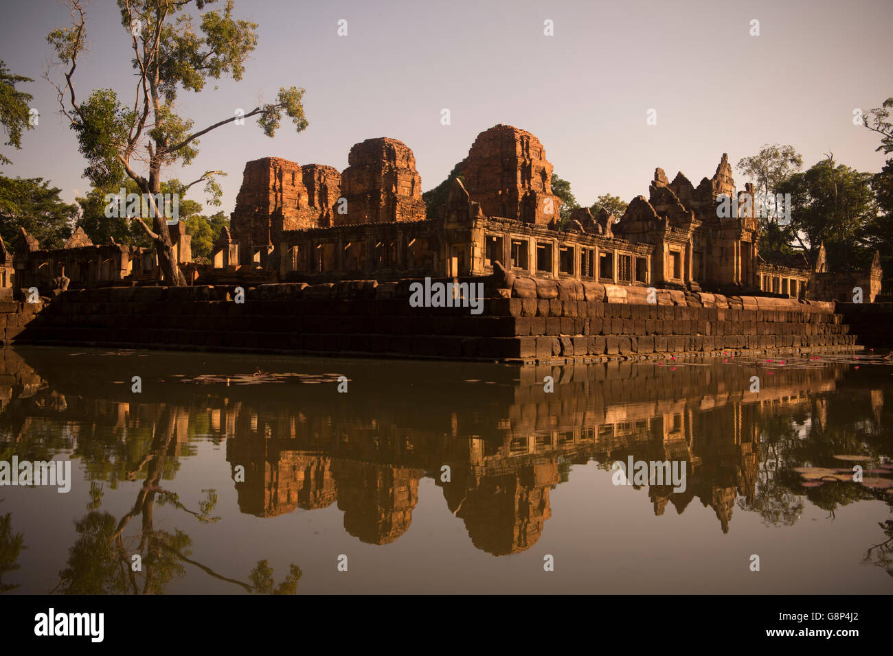 the Khmer Temple Ruins of the Prasat Muang Tam south of the city of ...