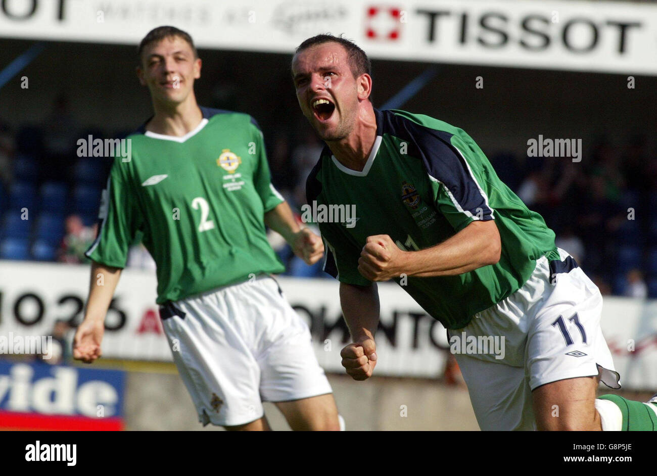 Northern Ireland's Stuart Elliott celebrates his goal during the World ...
