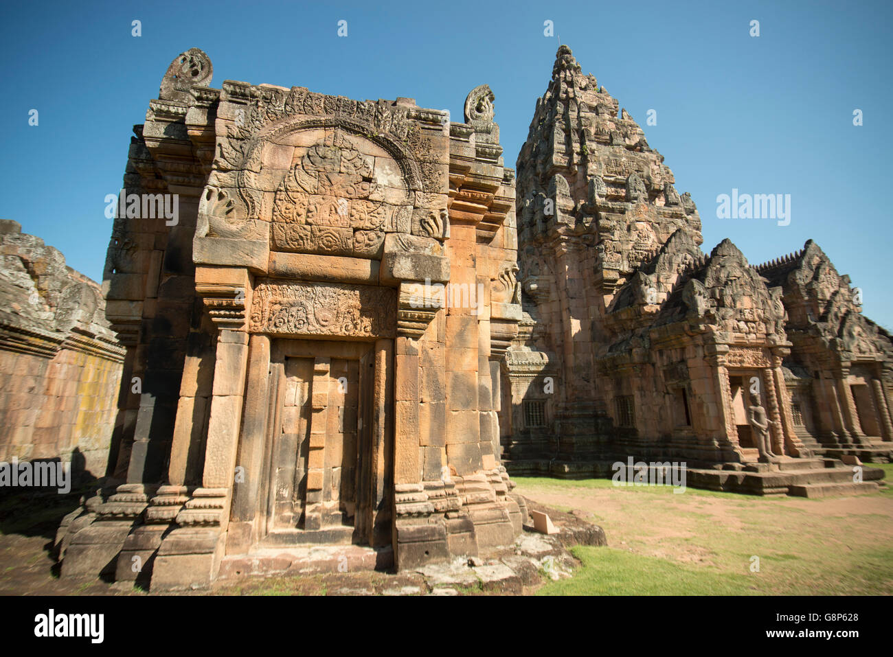 the Khmer Temple Ruins of the Prasat Phanom Rung south of the city of ...
