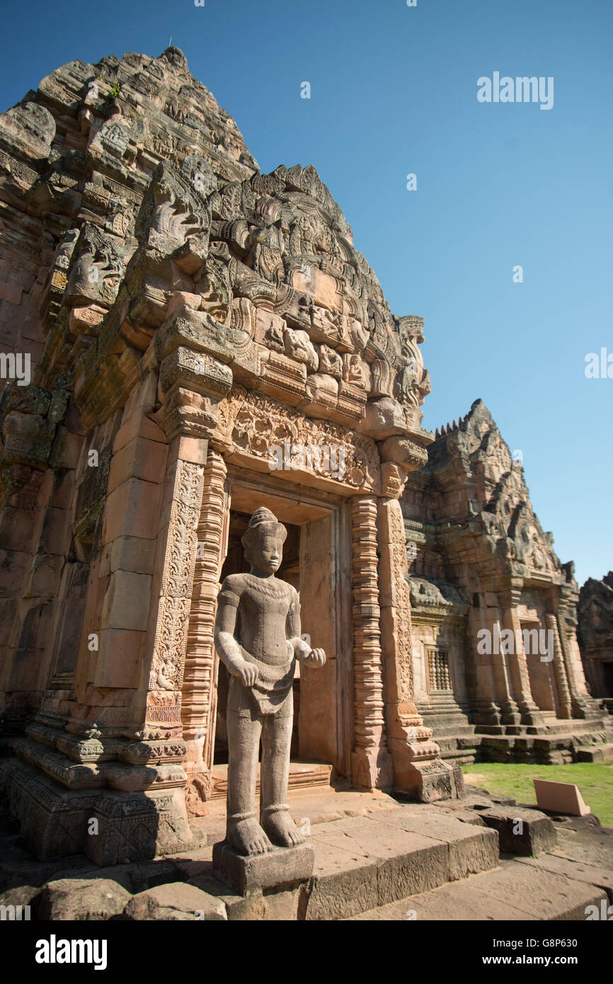 the Khmer Temple Ruins of the Prasat Phanom Rung south of the city of ...