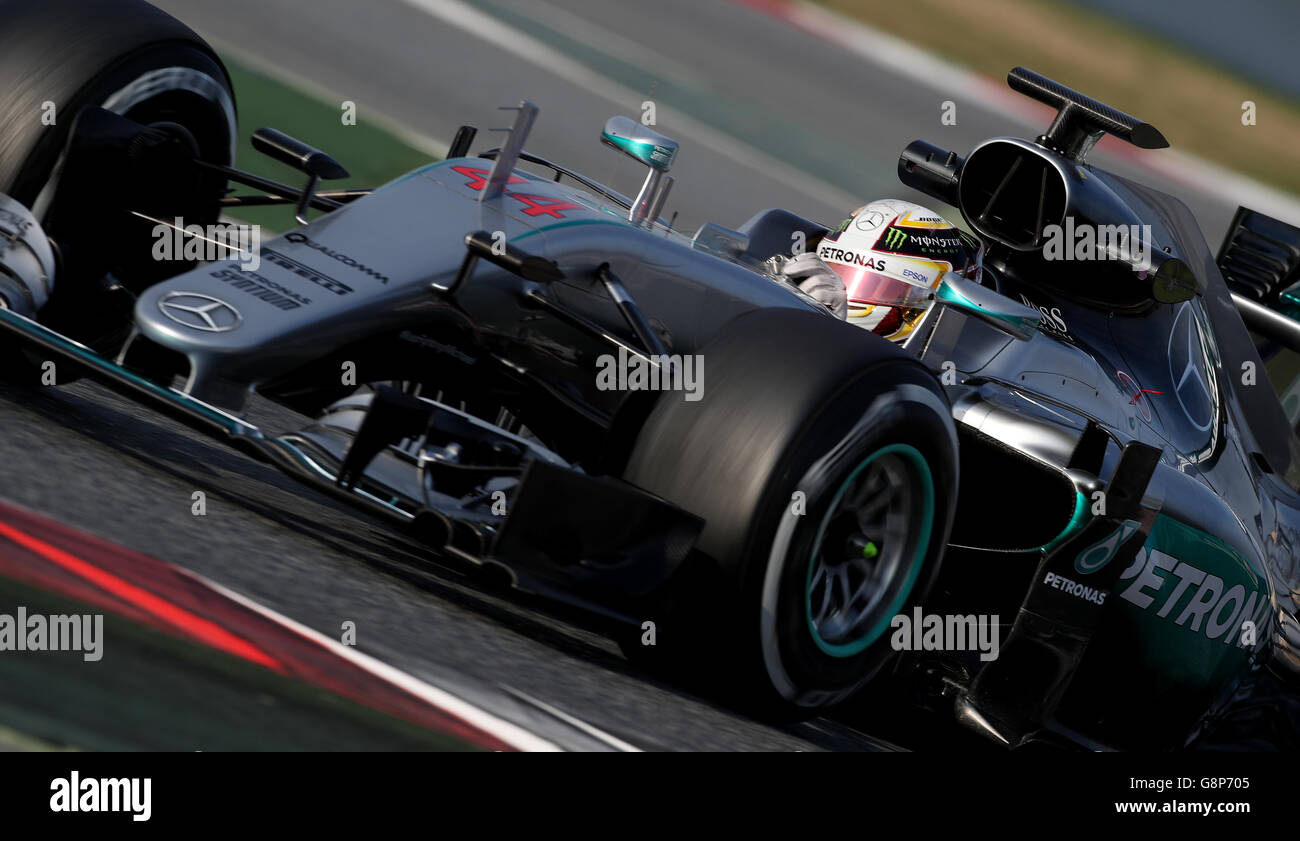 Mercedes' Lewis Hamilton during day four of testing ahead of the 2016 ...