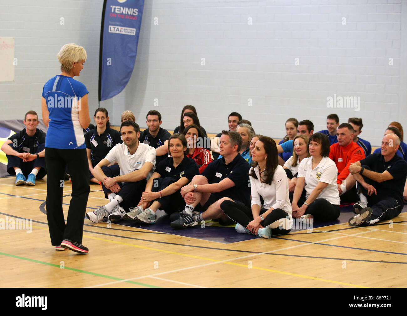 The Duchess of Cambridge takes part in a tennis workshop with Andy ...
