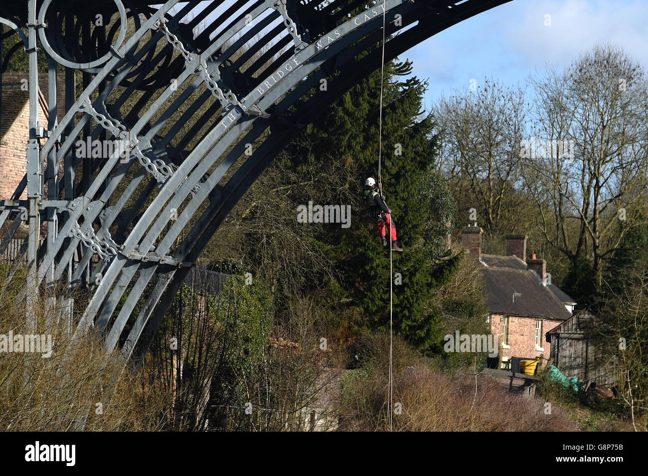 Iron Bridge conservation project Stock Photo - Alamy