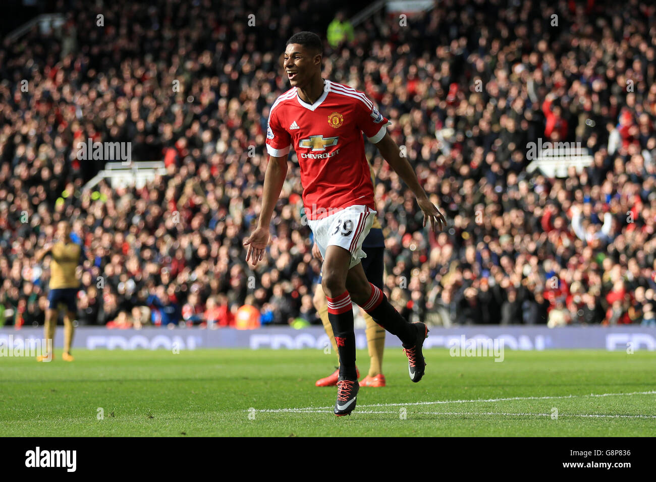 Manchester United's Marcus Rashford celebrates scoring his side's ...