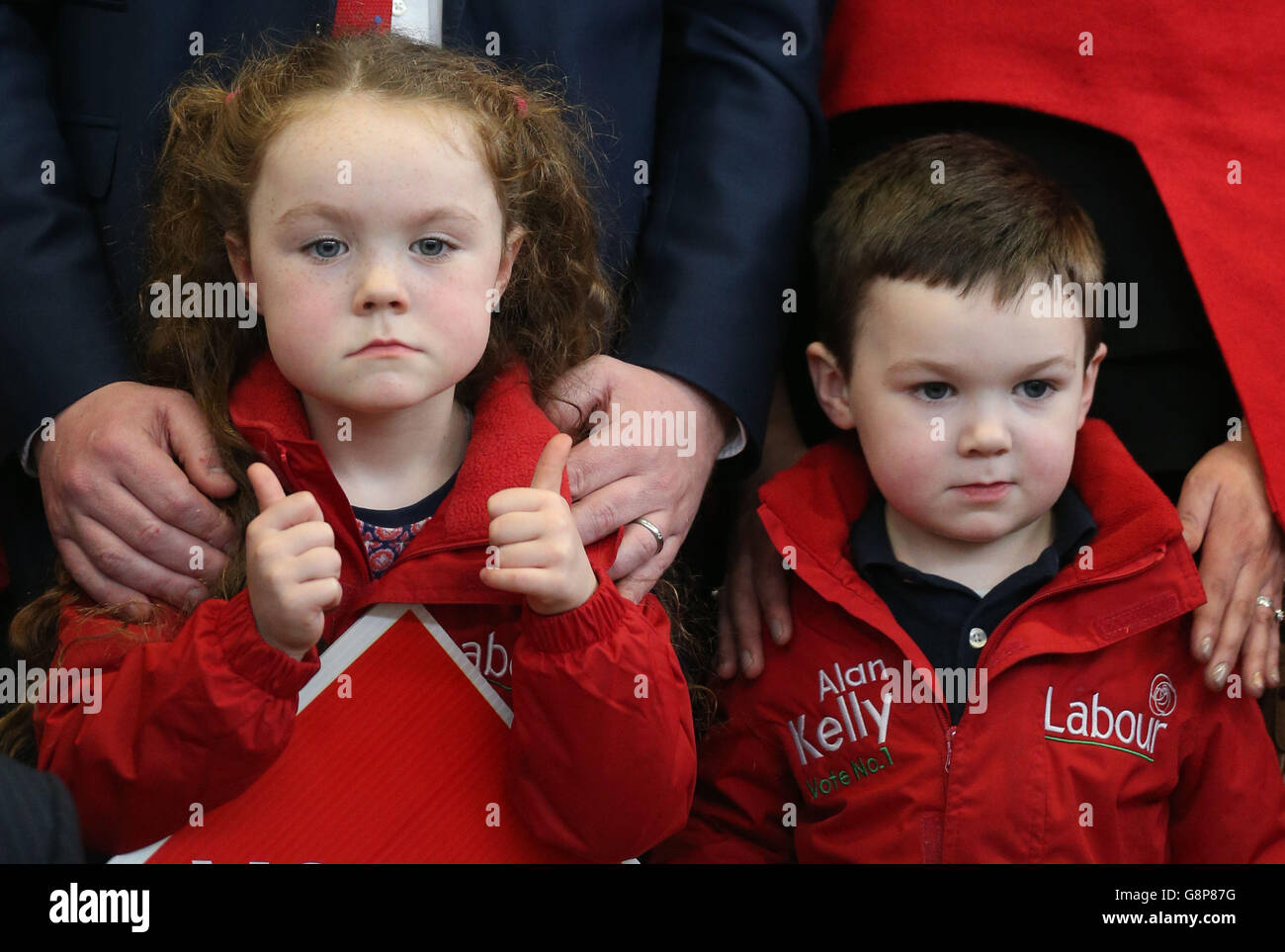 The children of Labour candidate Alan Kelly Aoibhe (left) and Senan ...
