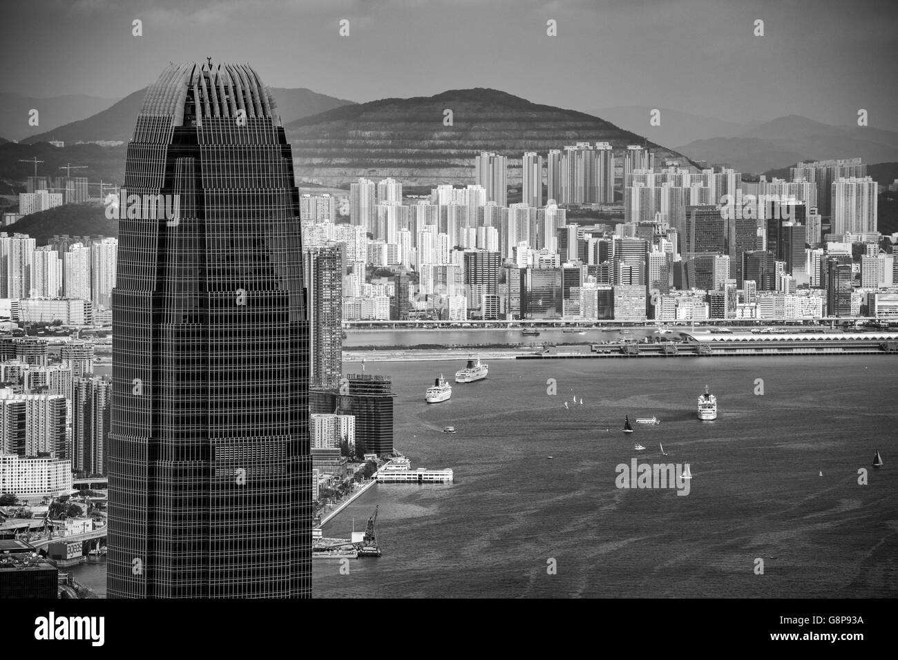 Hong Kong Skyline Aerial view from The Peak Stock Photo - Alamy