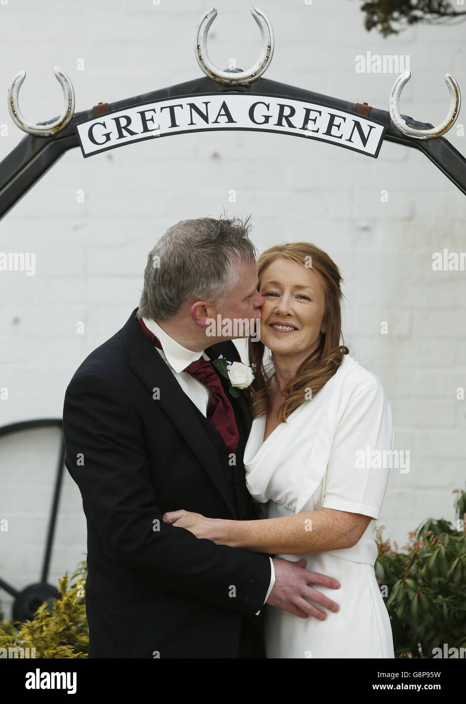Neil Hutchison with his wife Heather Hutchison (nee Black) at Gretna ...