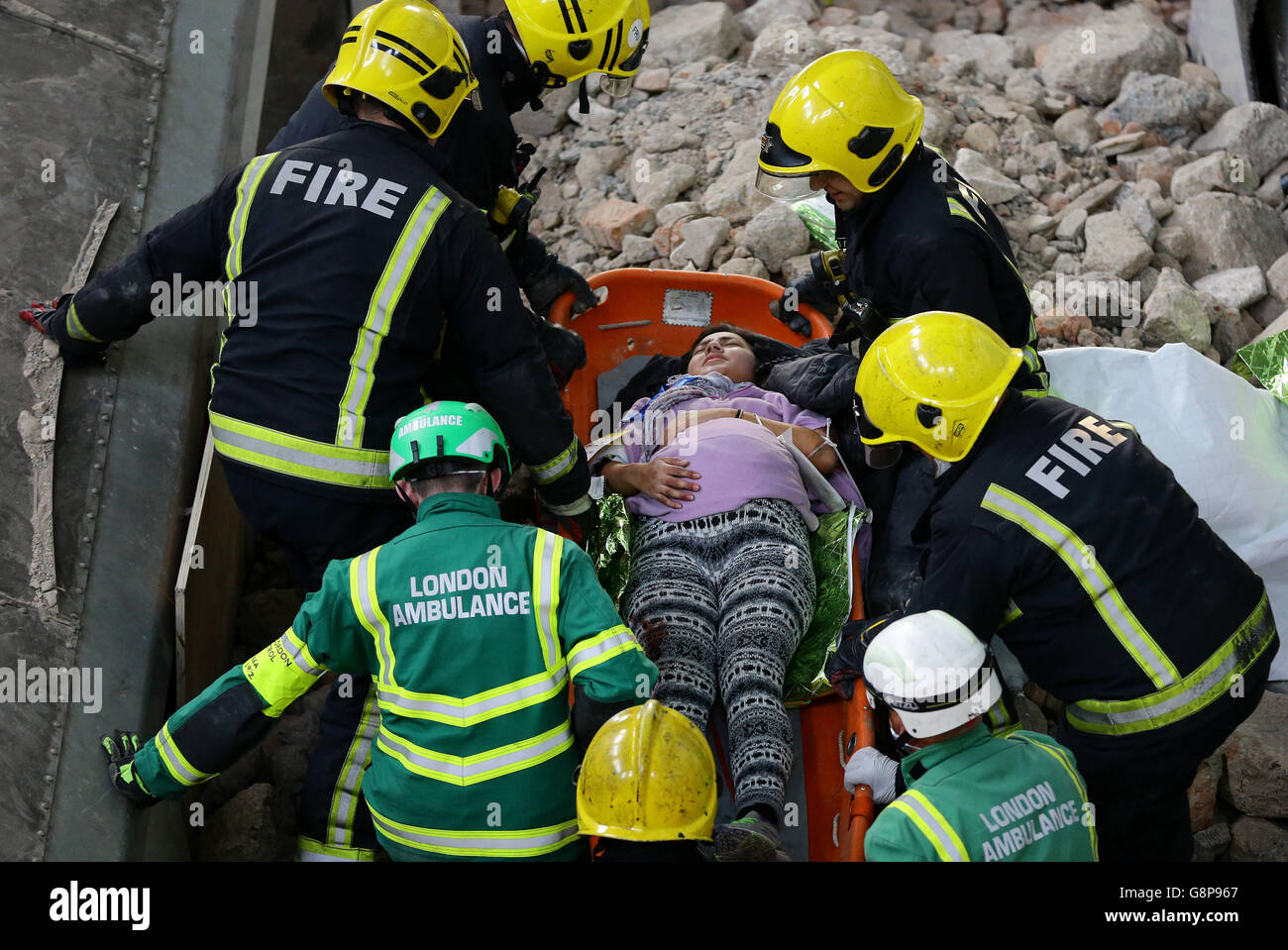 A volunteer plays the role of disaster victim during Exercise Unified ...