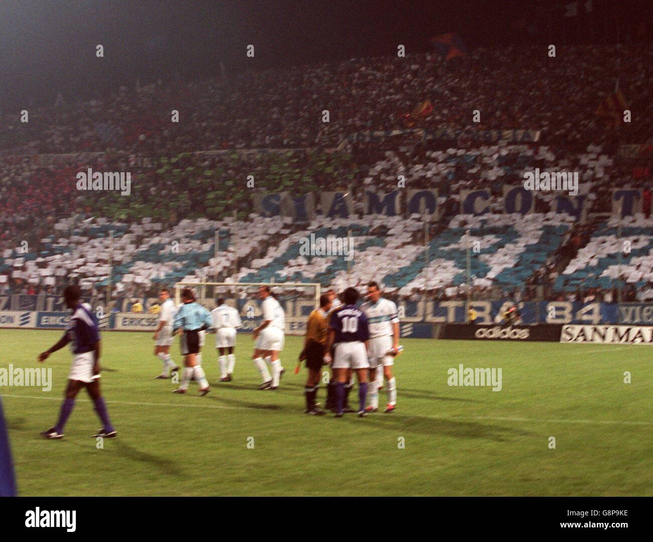 Marseille's fans spell out the name of their latest signing Fabrizio ...