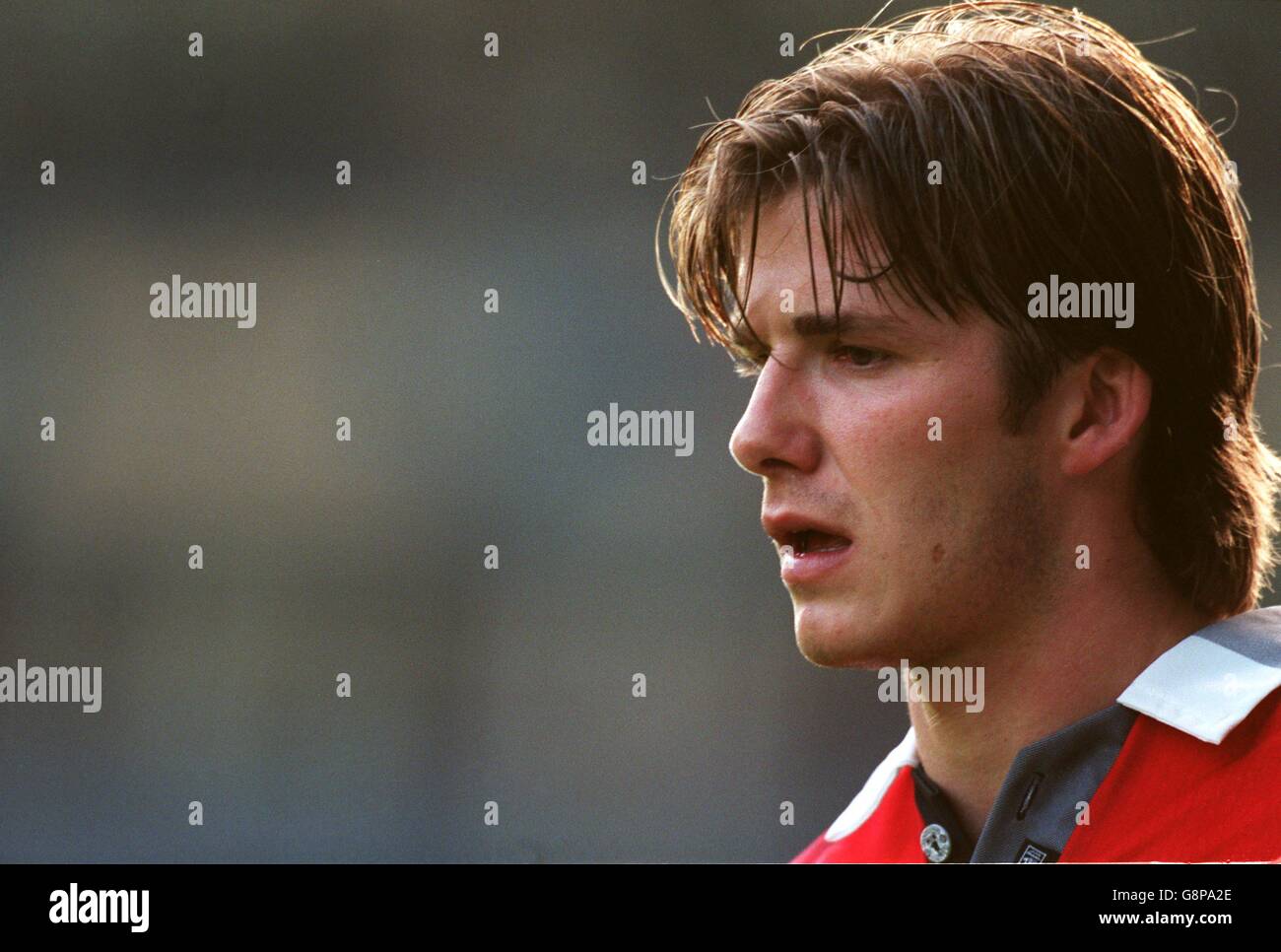 Football head head shot profile david beckham hi-res stock photography ...
