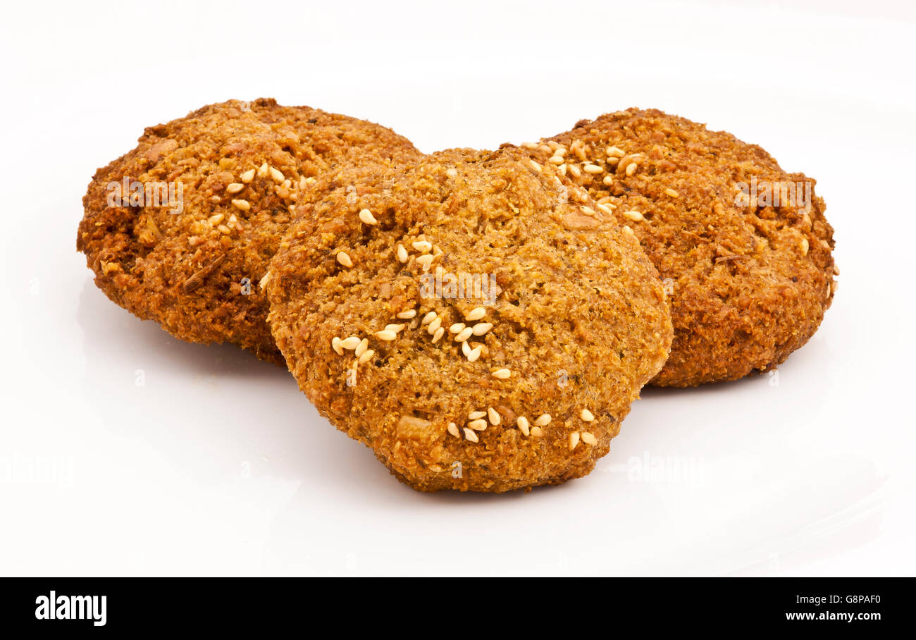 Three Egyptian Falafel Ball on White Background Stock Photo - Alamy