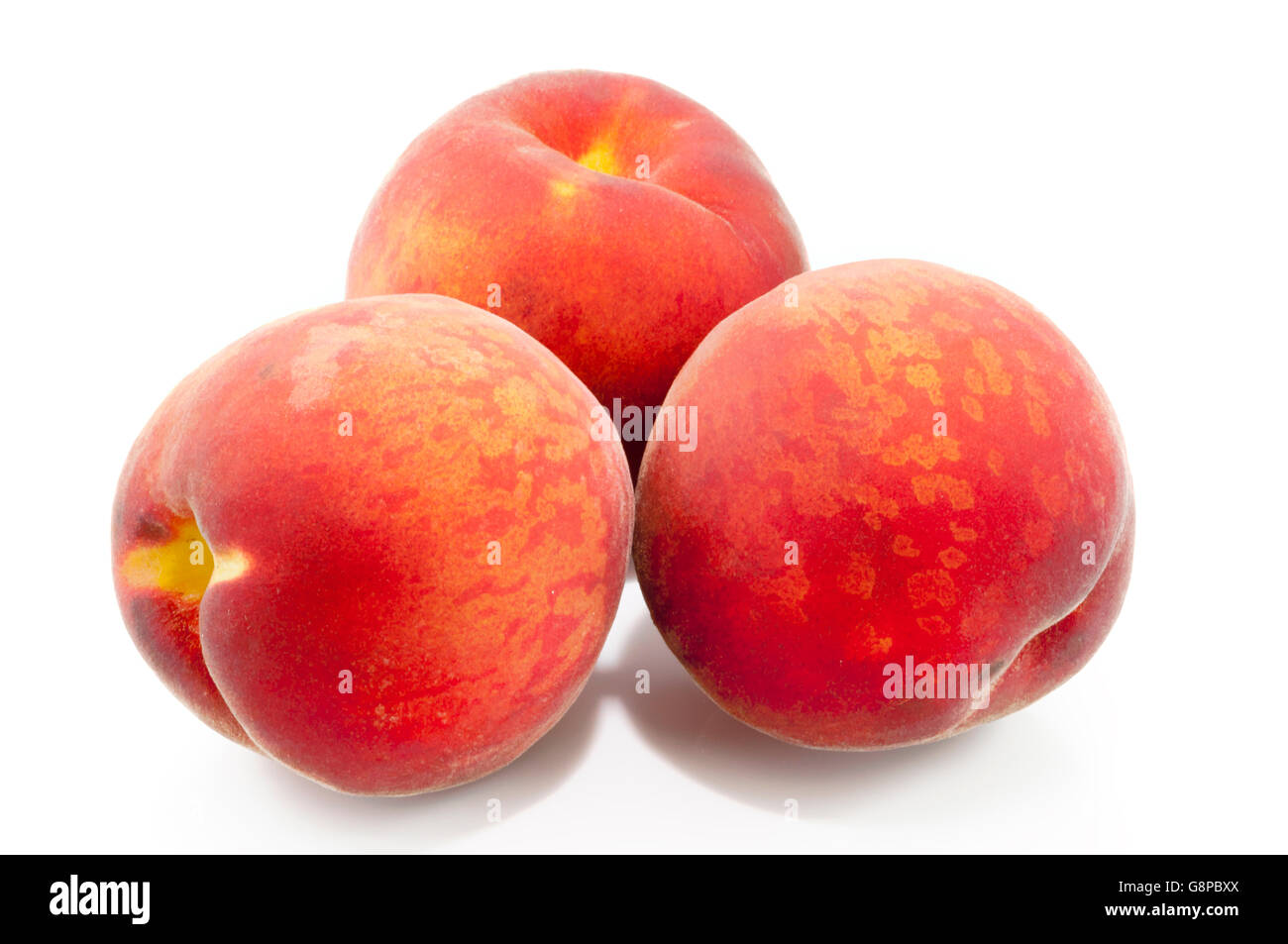 Set ripe red peaches Cut Out Stock Images & Pictures - Alamy