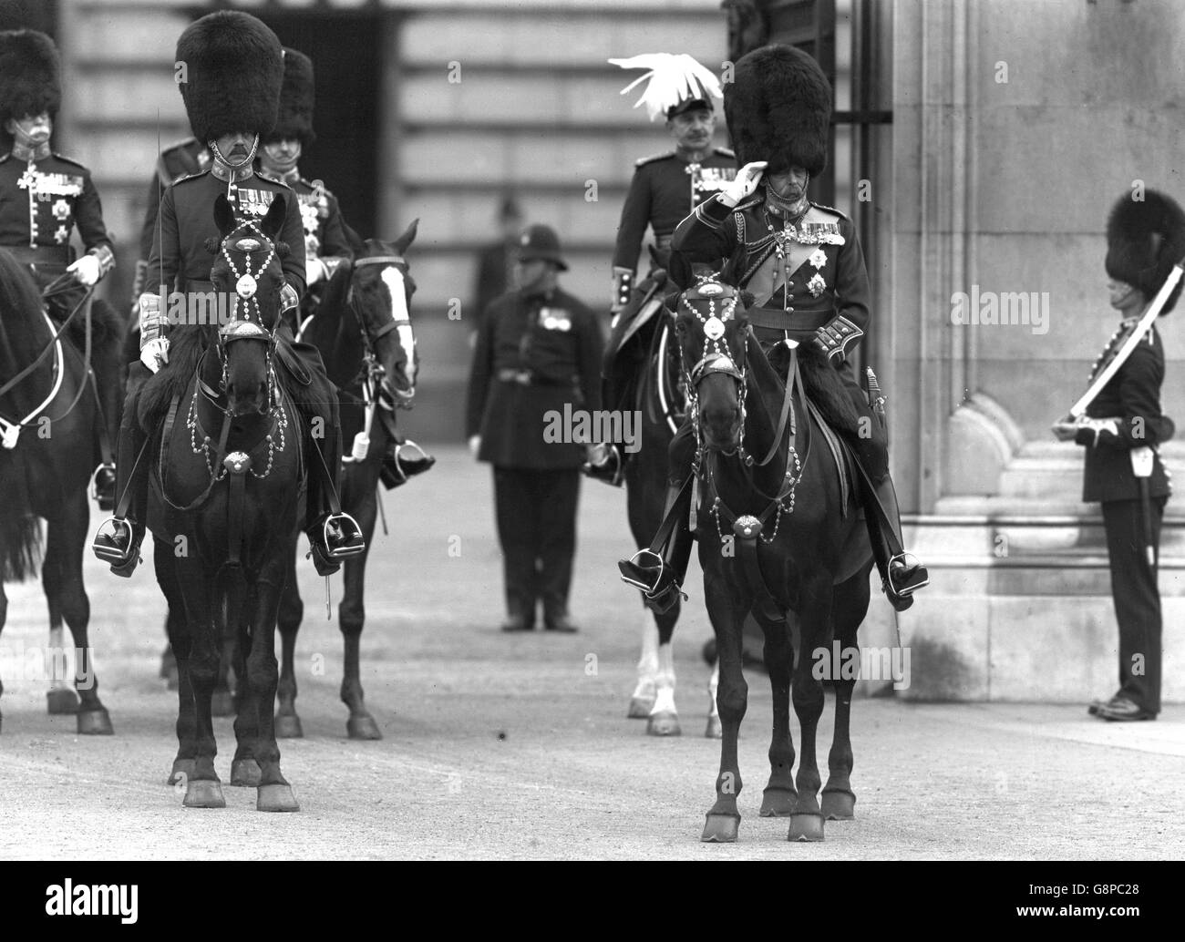 King George V at Trooping the Colour Stock Photo - Alamy