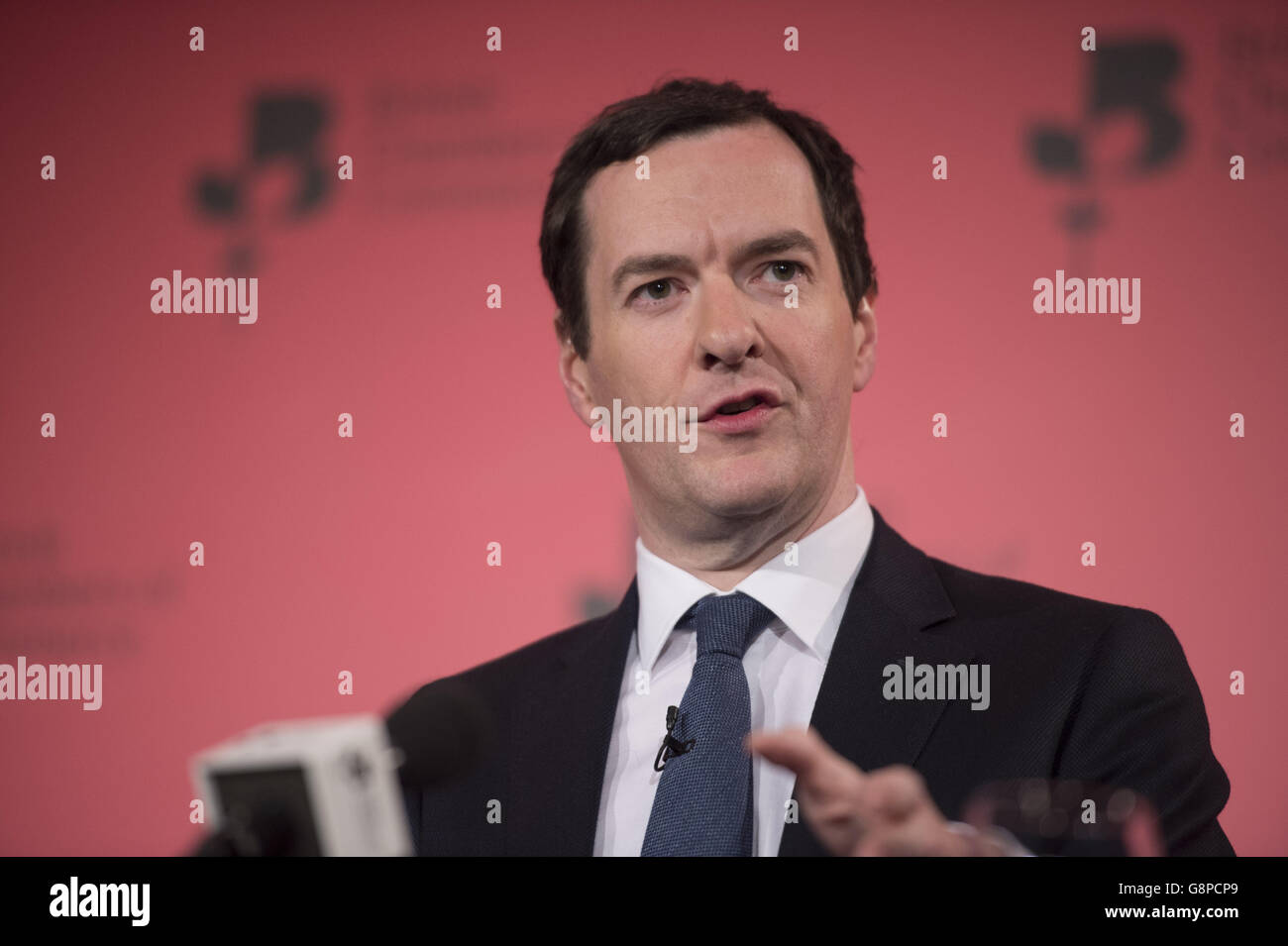 Chancellor George Osborne speaking during the 2016 British Chambers of ...