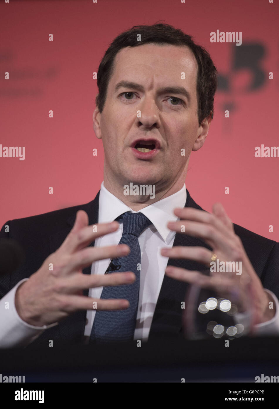 Chancellor George Osborne speaking during the 2016 British Chambers of ...
