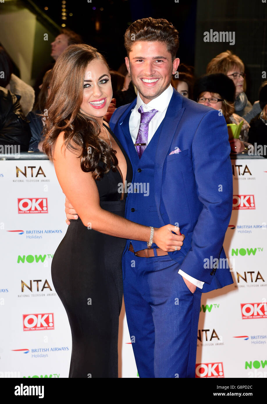 Jordan Davies and Ashleigh Defty arriving at the National Television ...