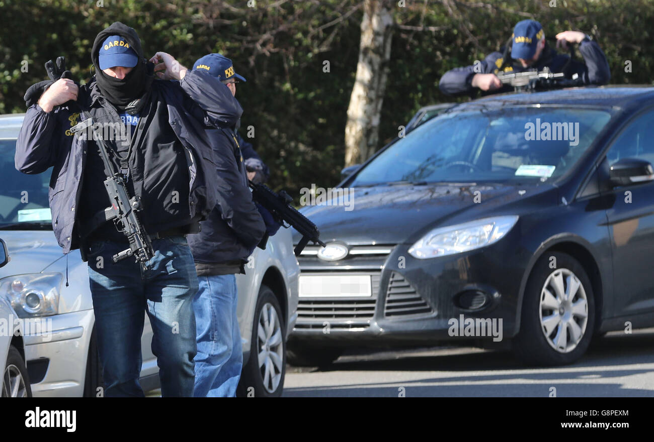 CAR NUMBER PLATE PIELATED BY PA PICTURE DESK AT REQUEST OF GARDA Armed ...