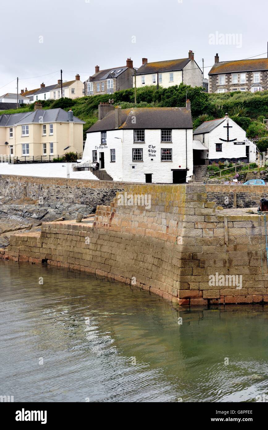 The Ship Inn Porthleven Harbour Cornwall EnglandUK Stock Photo - Alamy