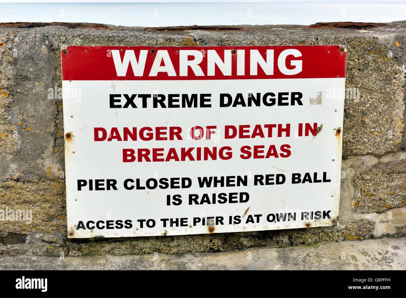 Harbour warning sign england uk hi-res stock photography and images - Alamy