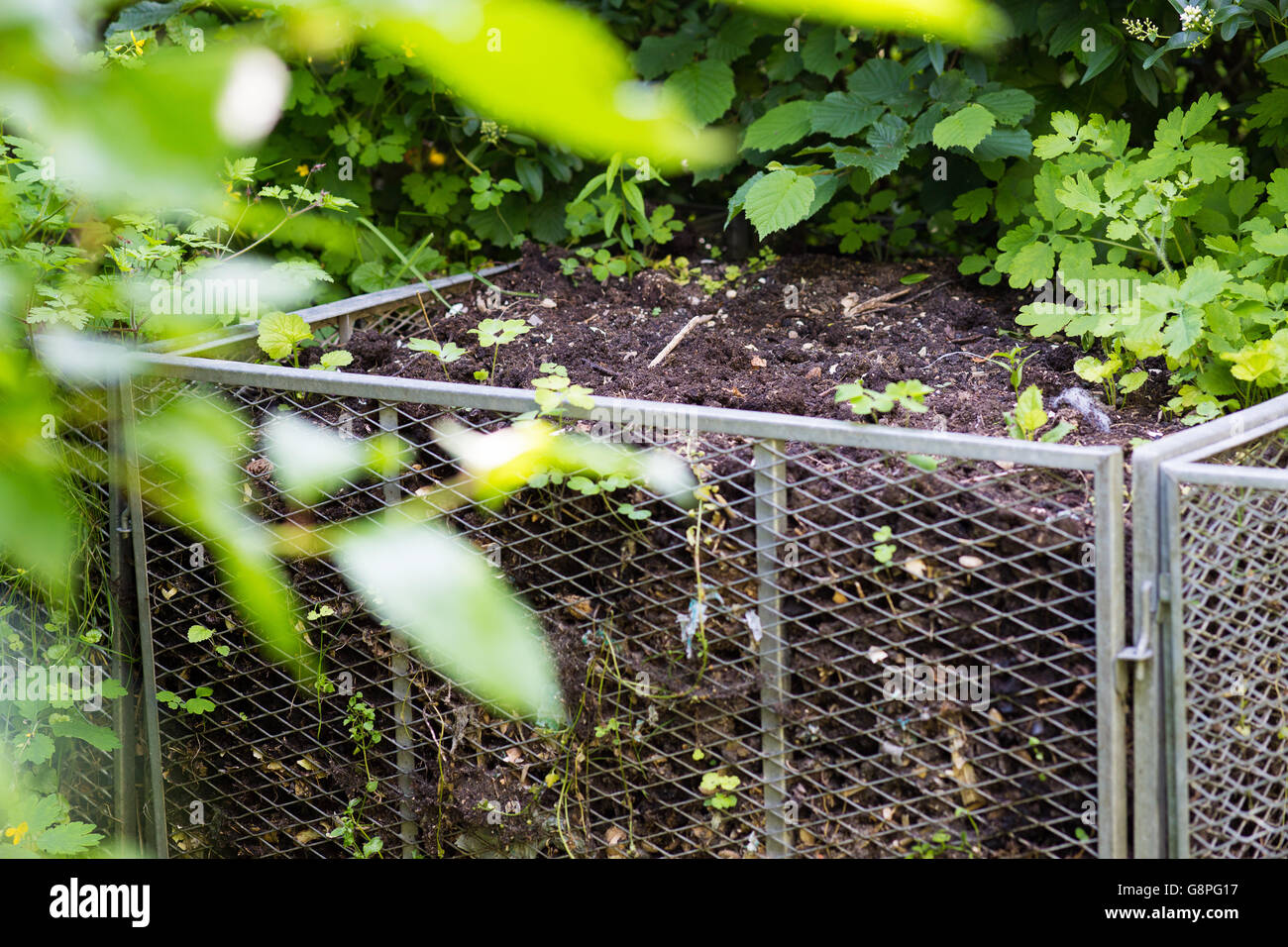 Compost metal bin Stock Photo - Alamy