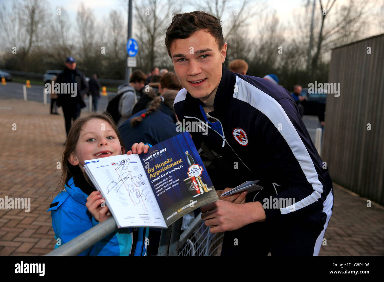 Reading's Jake Cooper poses for photographs with fans before the FA Cup ...