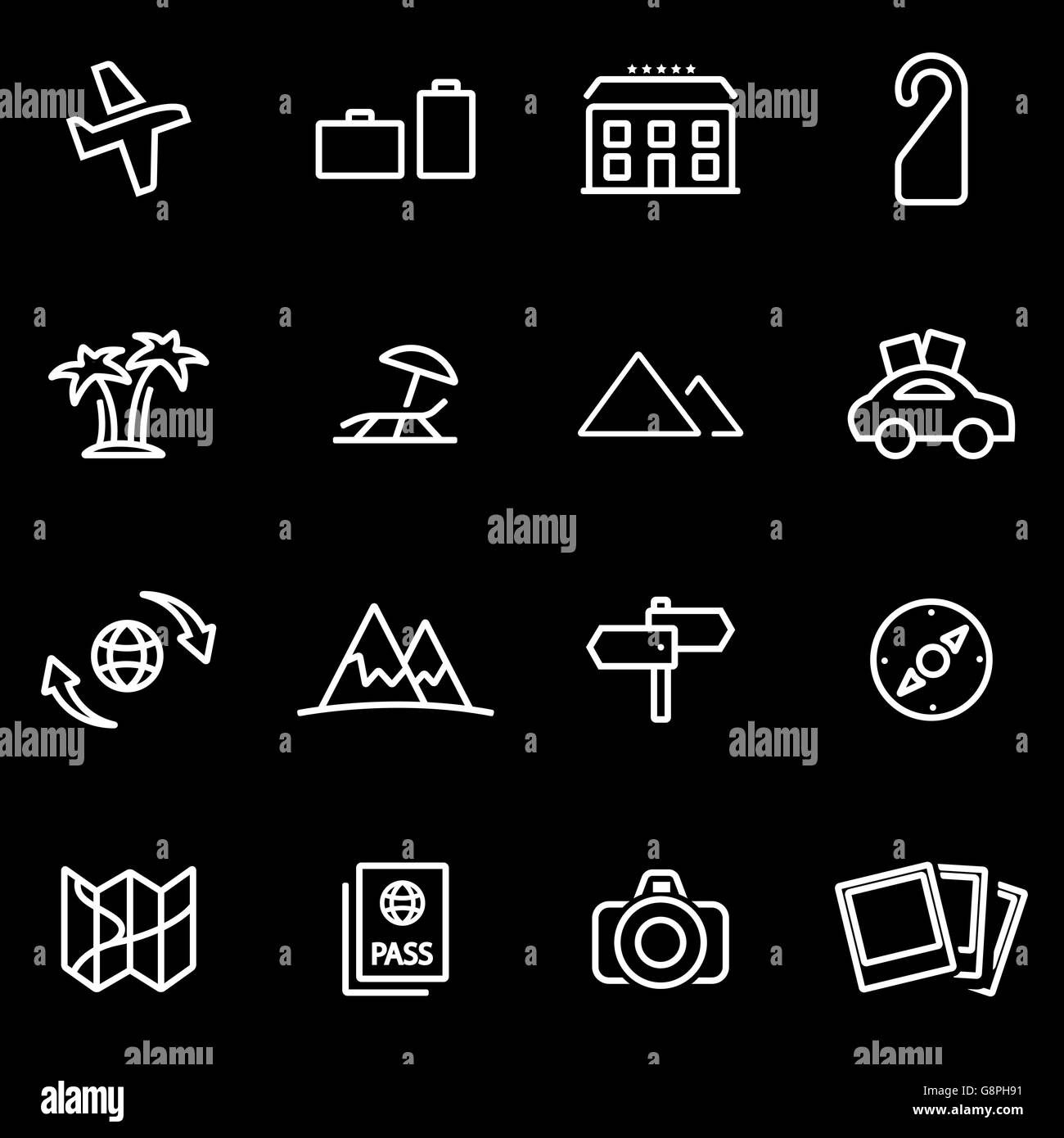 Vector line travel icon set Stock Vector Image & Art - Alamy