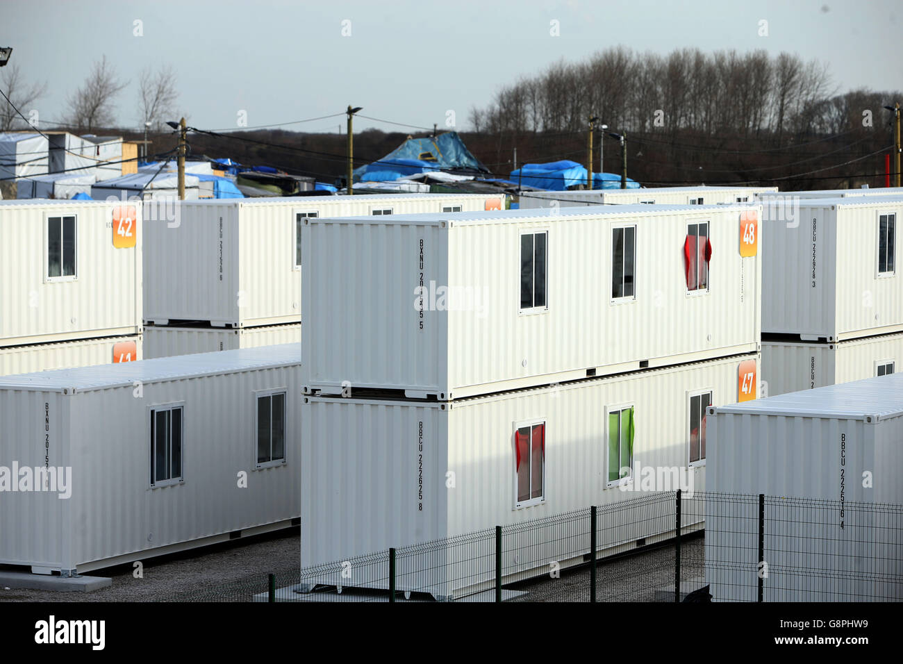 The converted shipping containers in the jungle camp in calais hi-res ...