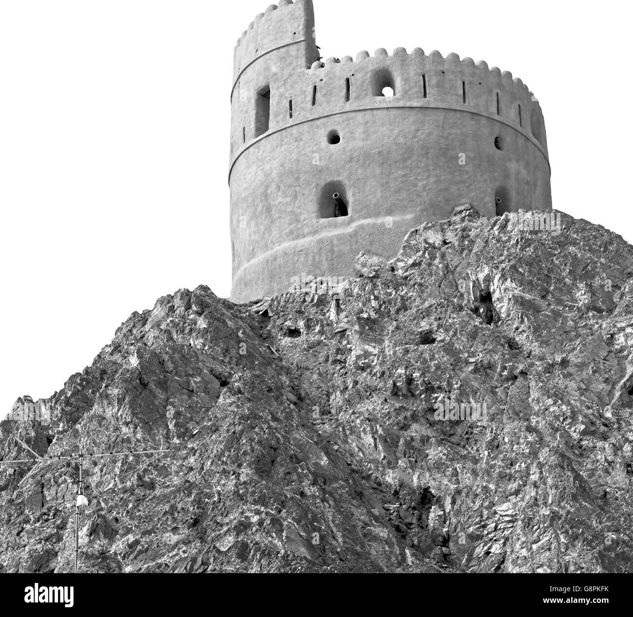 fort battlesment sky and star brick in oman muscat the old defensive ...
