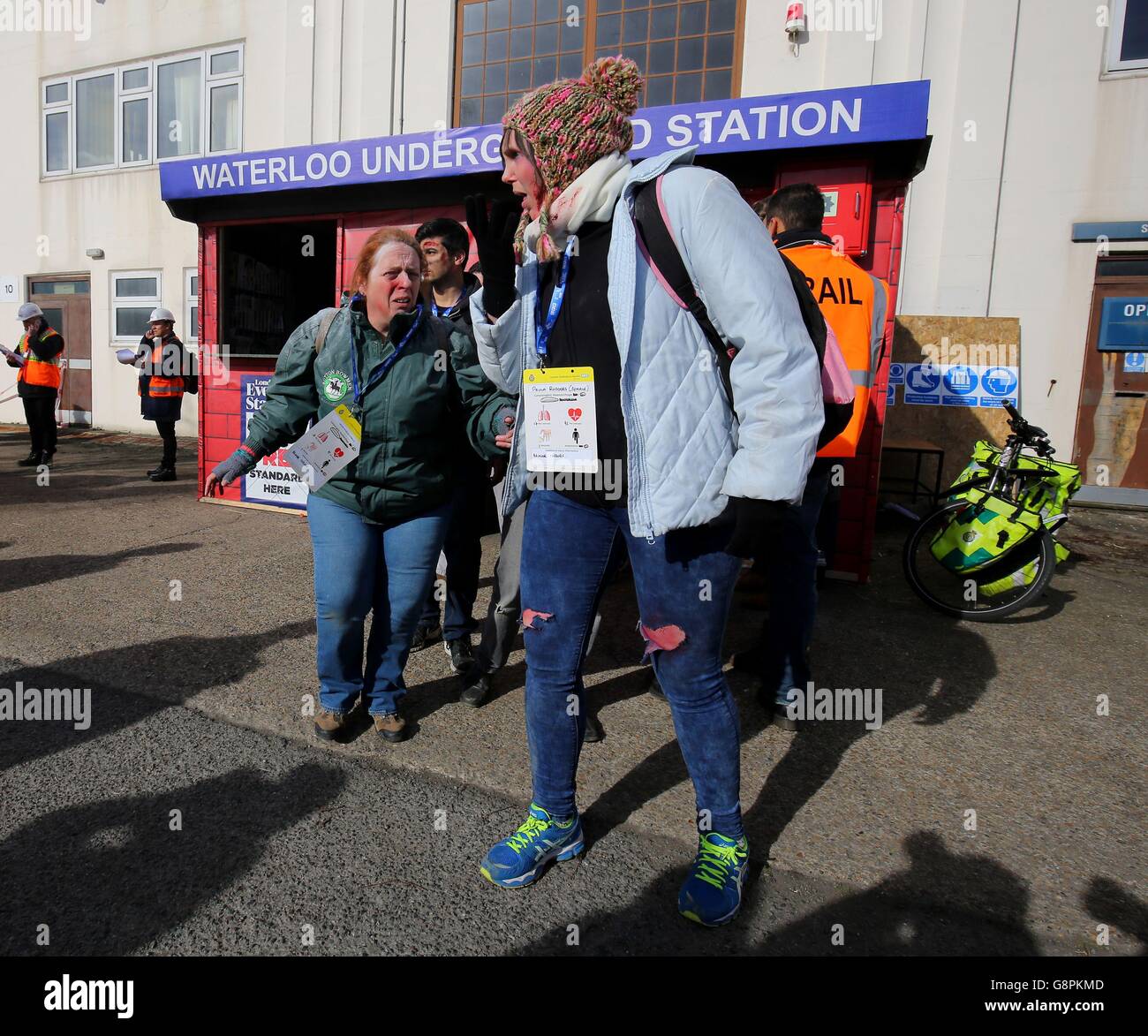 Actors play the role of disaster victims during Exercise Unified ...