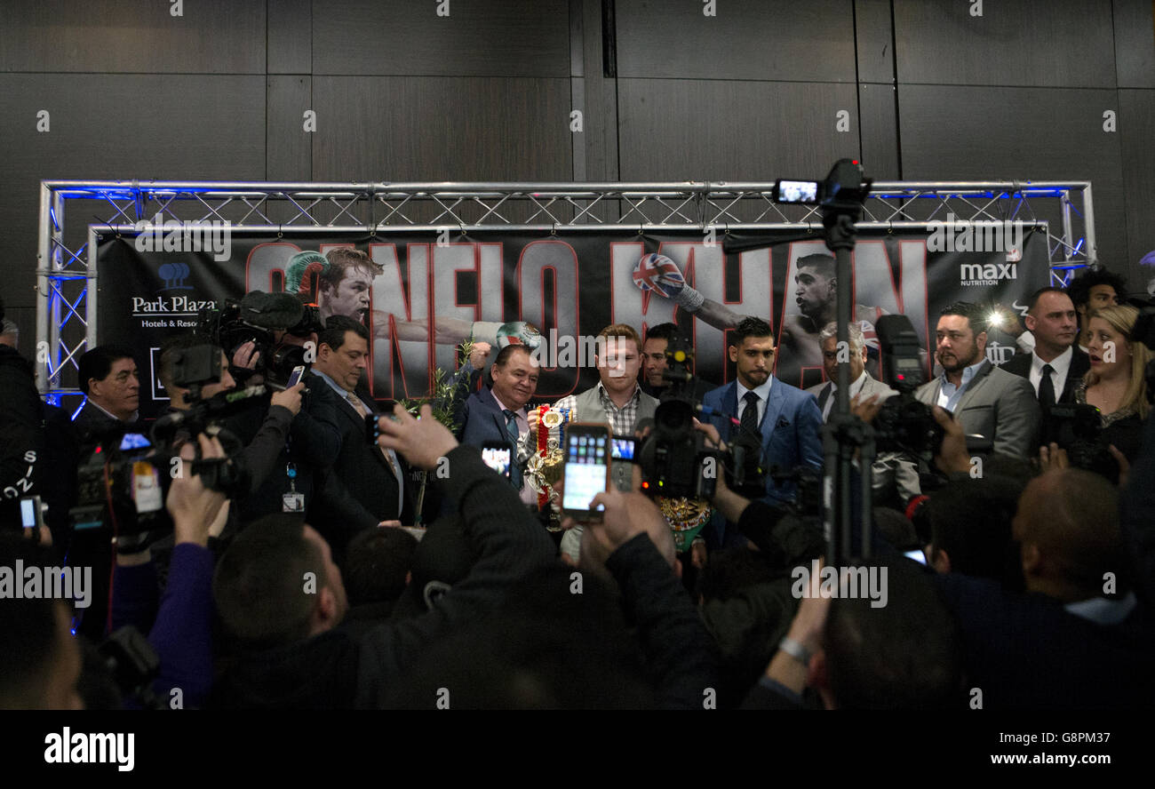 Amir Khan v Saul Alvarez Press Conference - Park Plaza Riverbank London ...