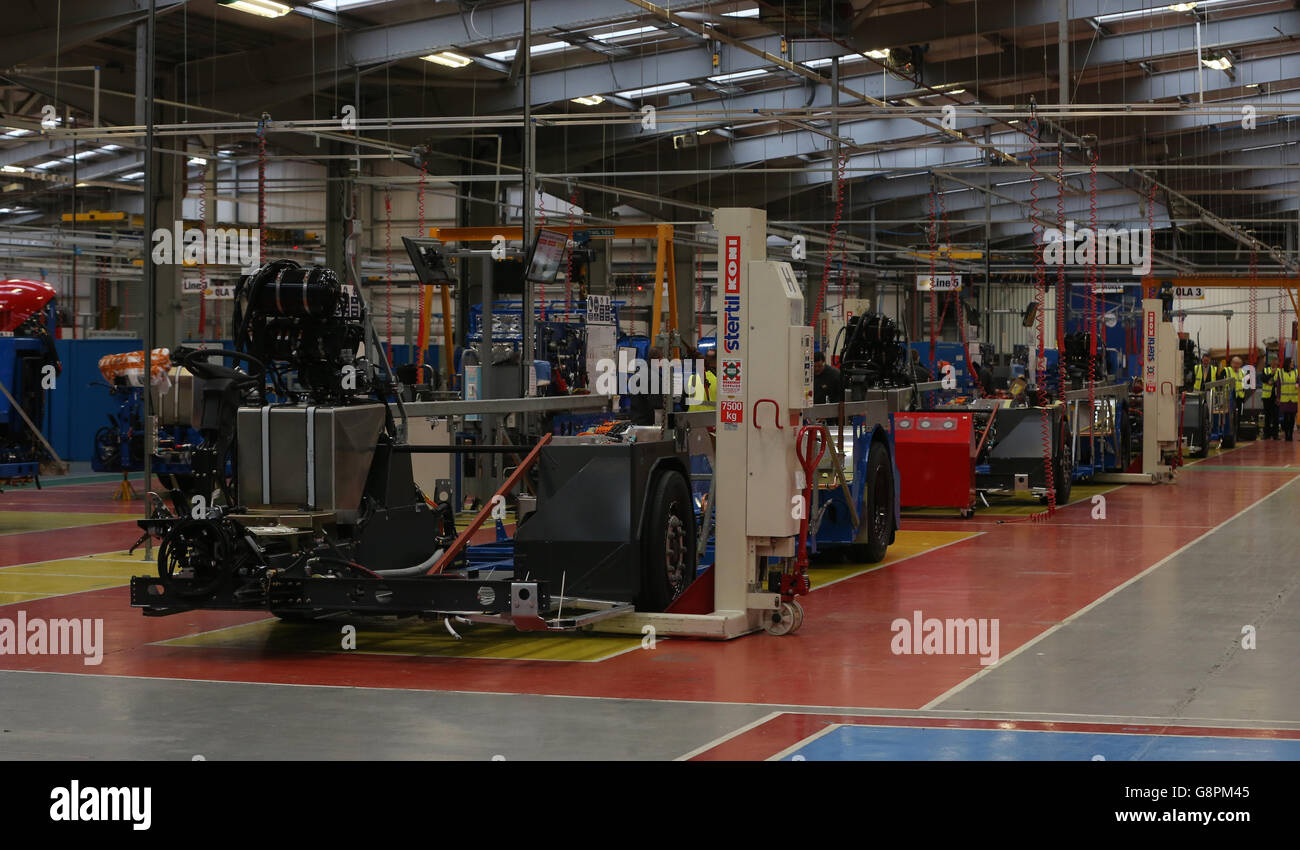 A general view of the production line at the Wrightbus Chassis plant in ...