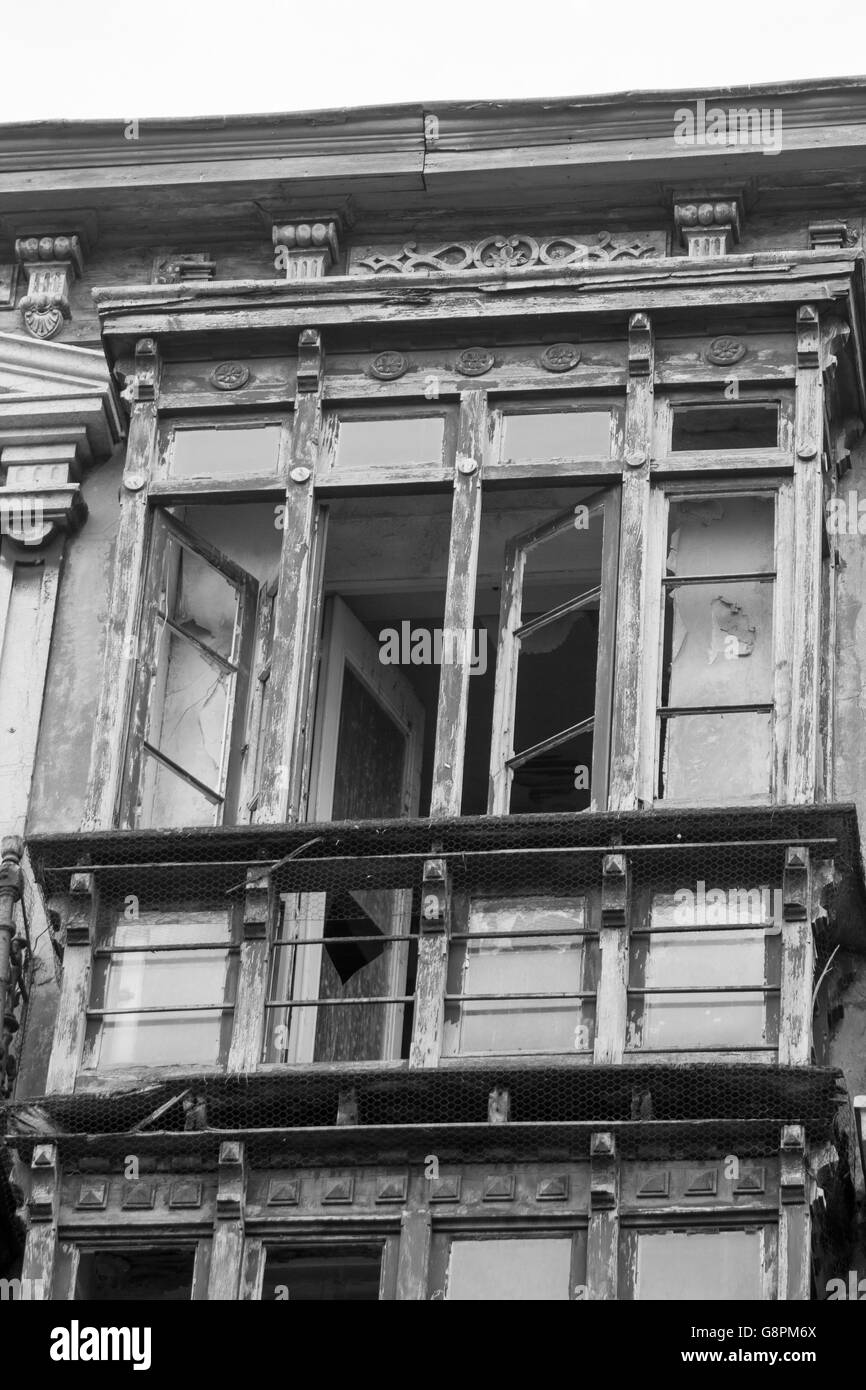 Brick building facade in Black and White Stock Photos & Images - Alamy