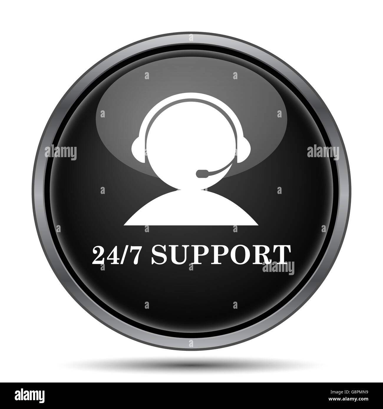 24-7 Support icon. Internet button on white background Stock Photo - Alamy