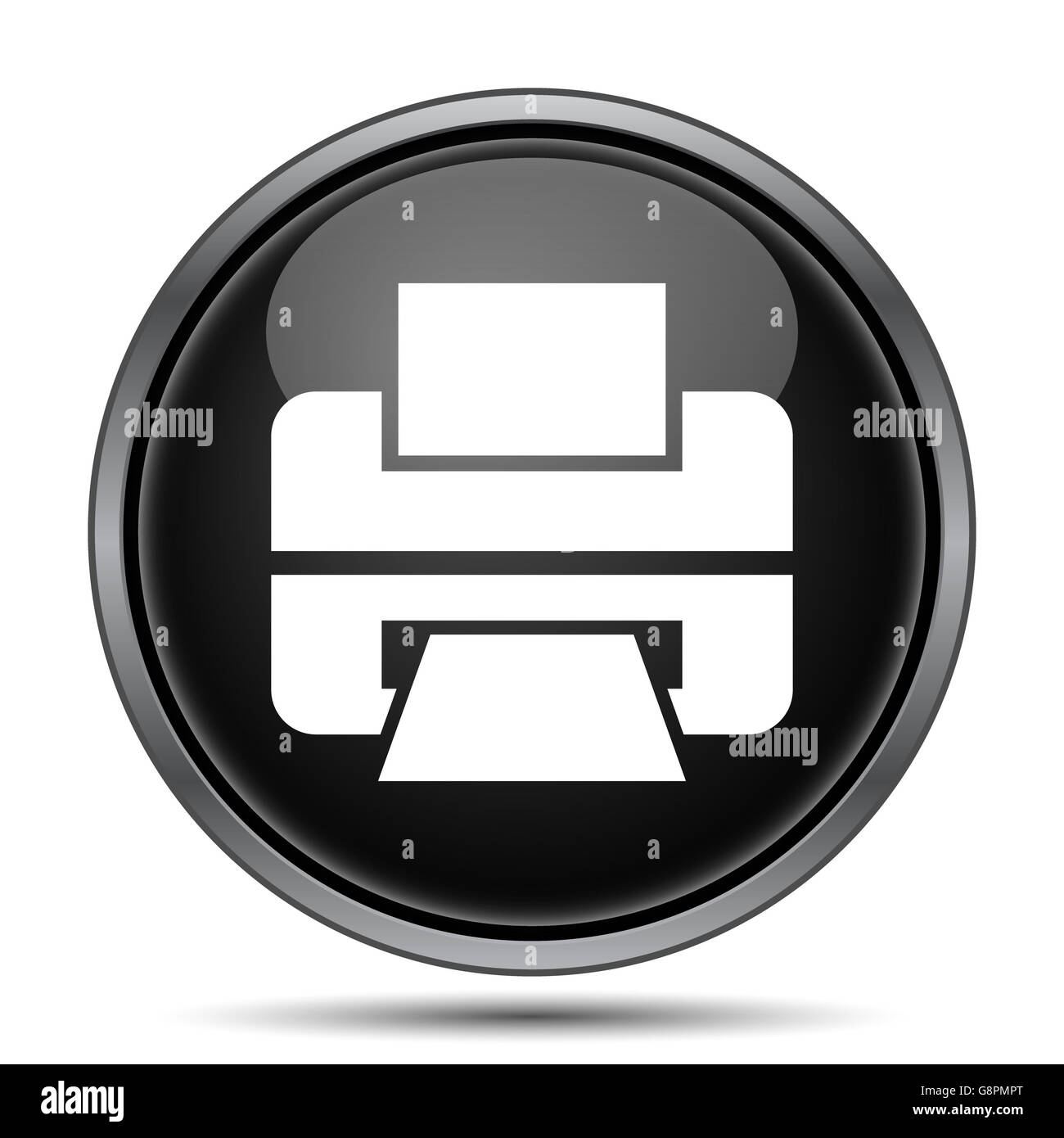 Printer icon. Internet button on white background Stock Photo - Alamy