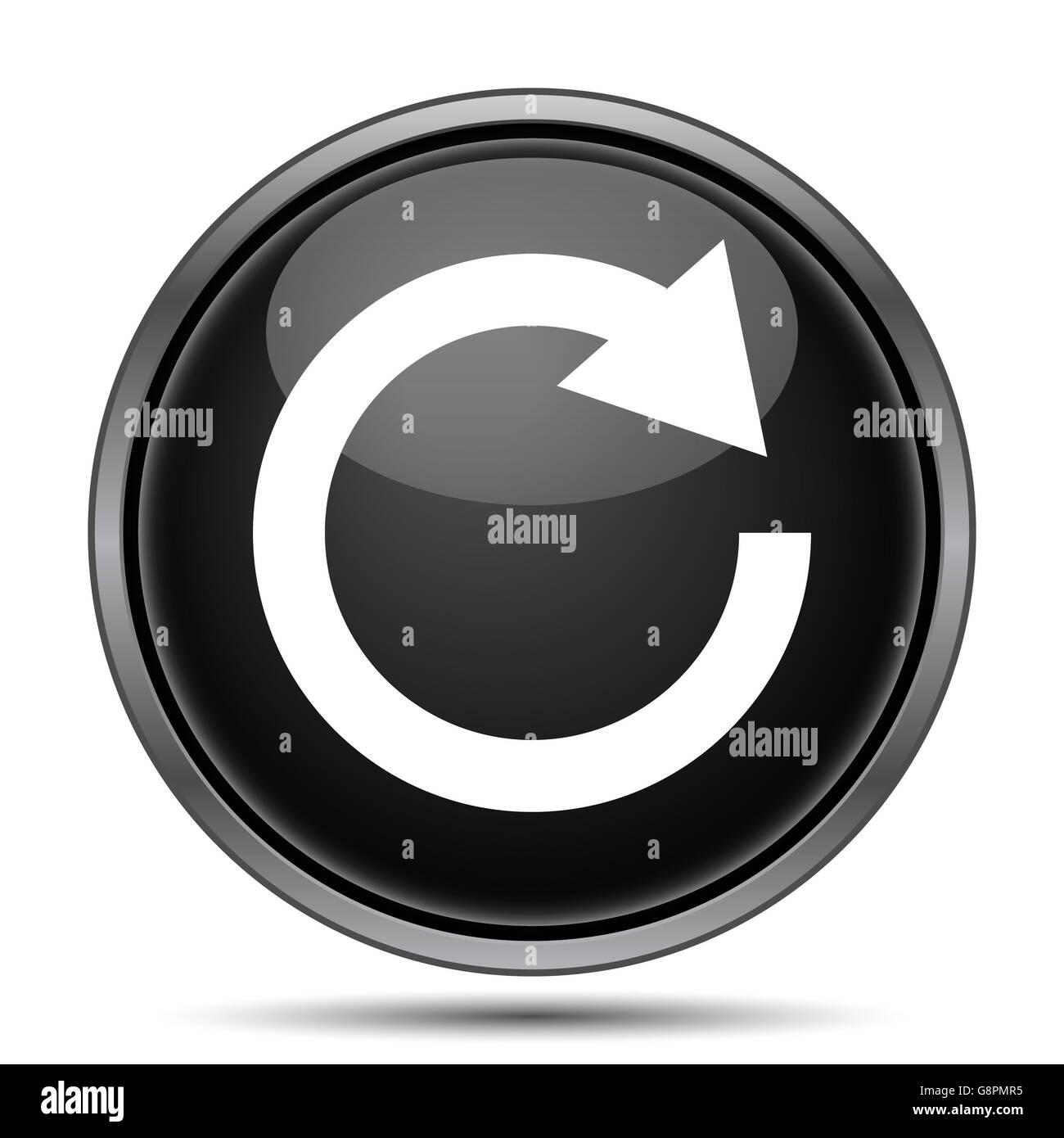 Reload one arrow icon. Internet button on white background Stock Photo ...