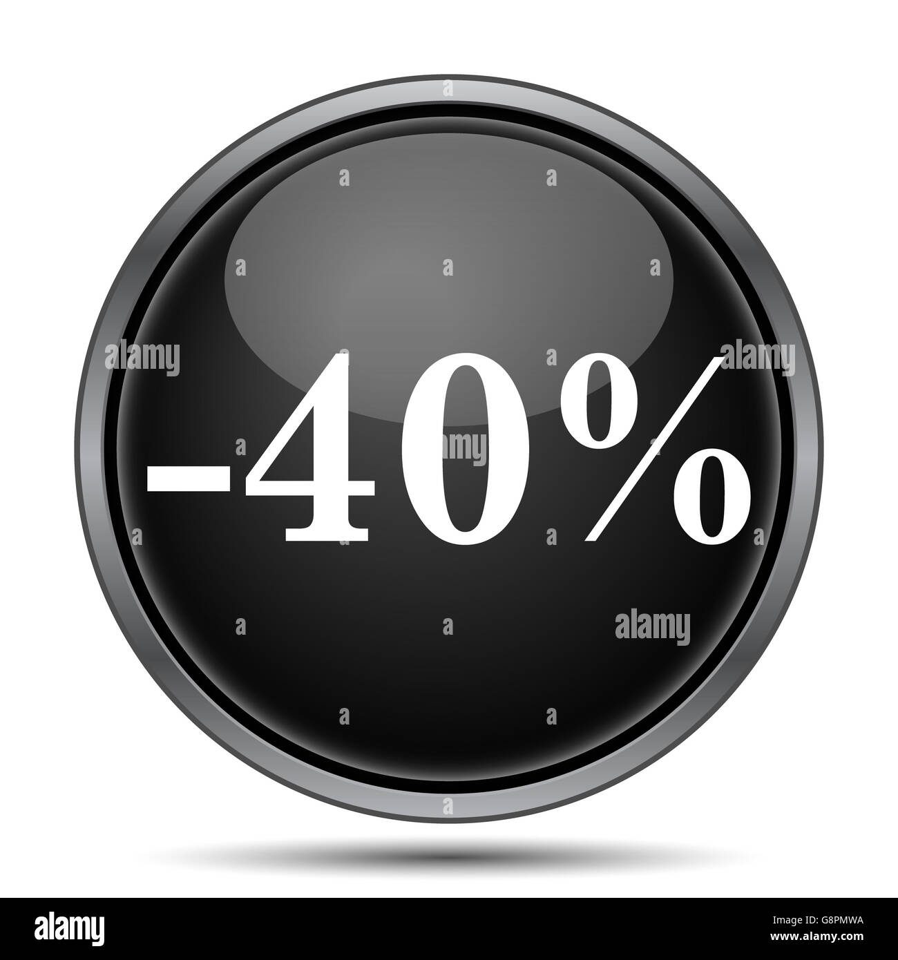40 percent discount icon. Internet button on white background Stock ...