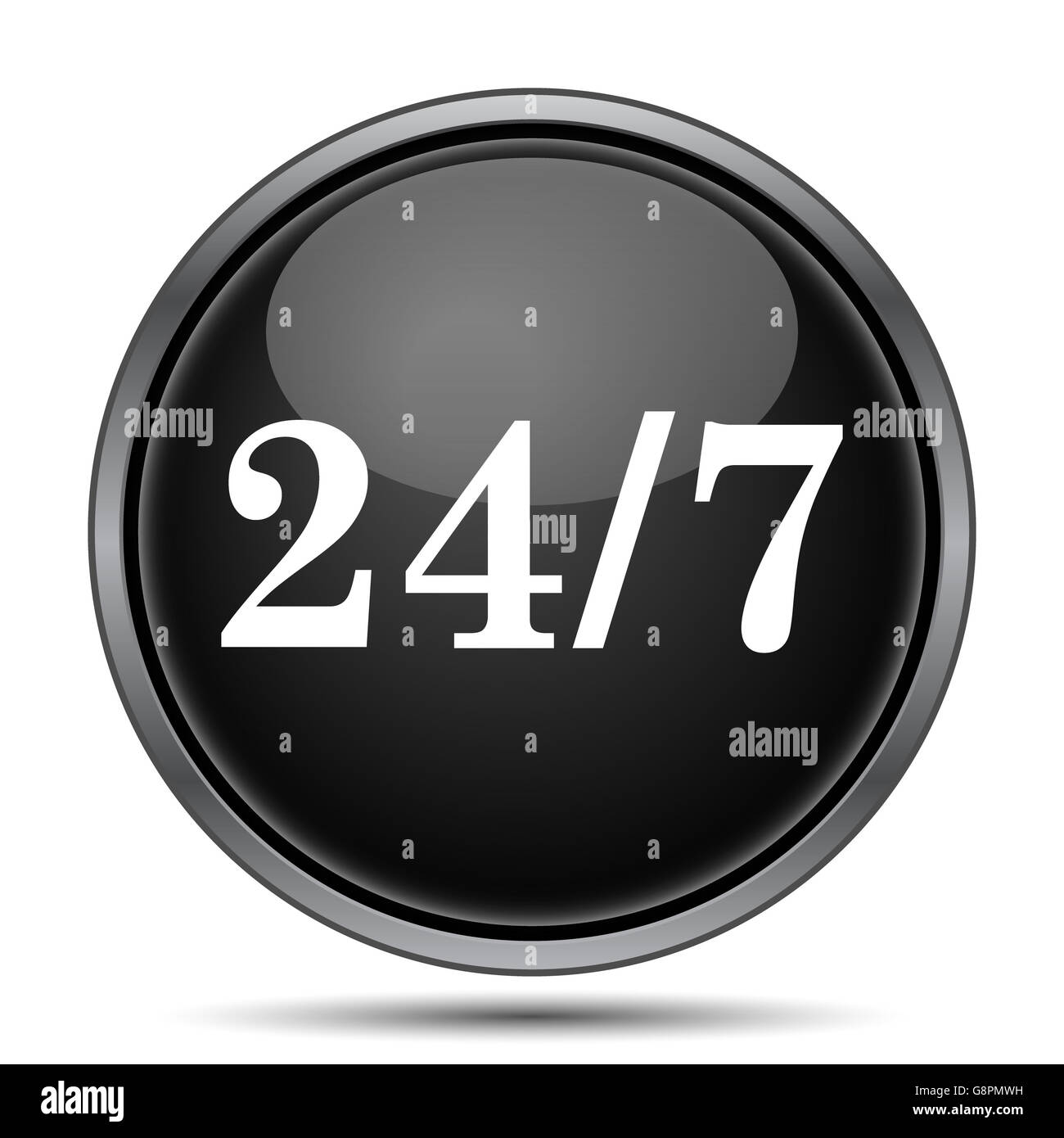 24 7 icon. Internet button on white background Stock Photo - Alamy