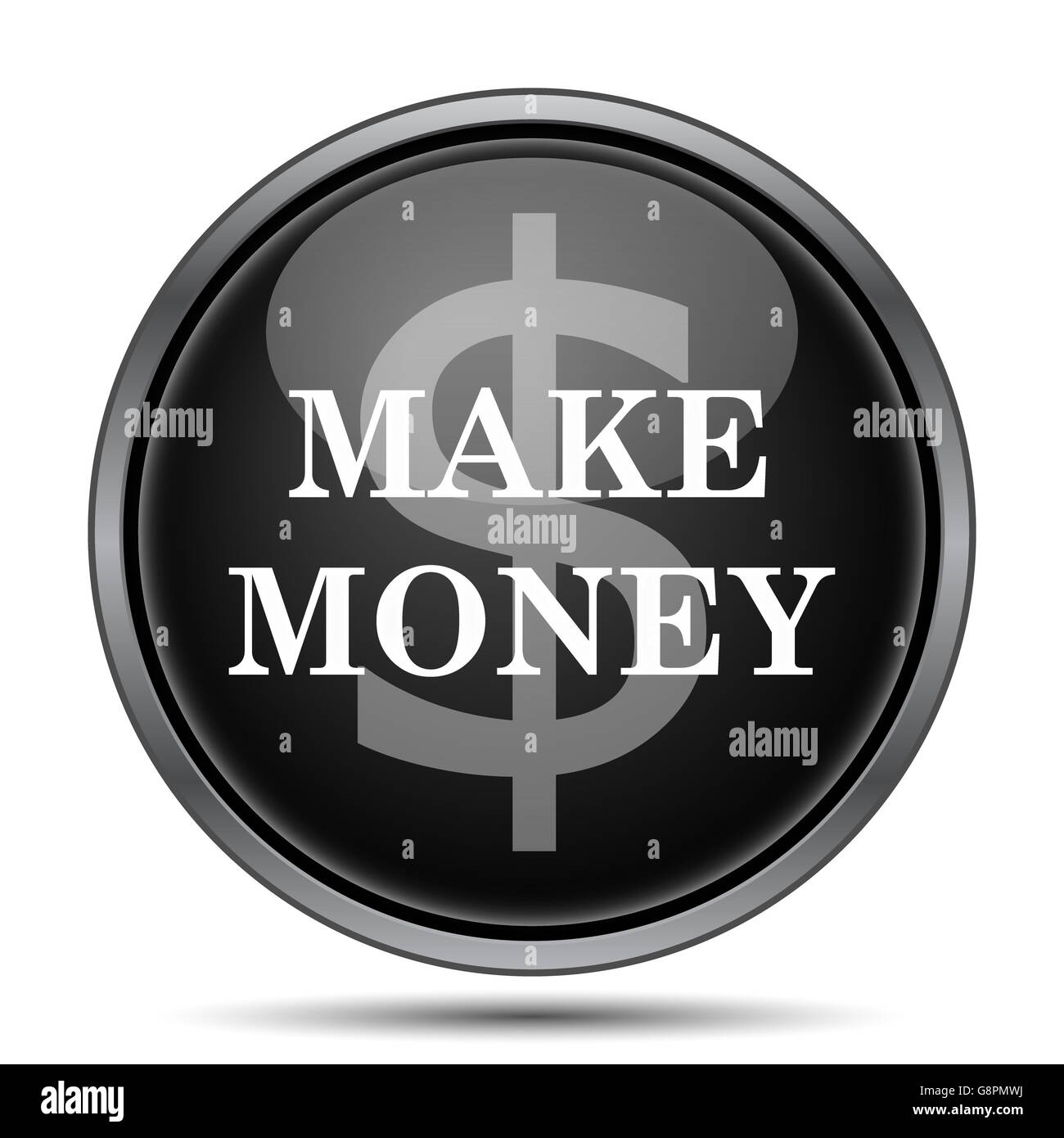 Make money icon. Internet button on white background Stock Photo - Alamy