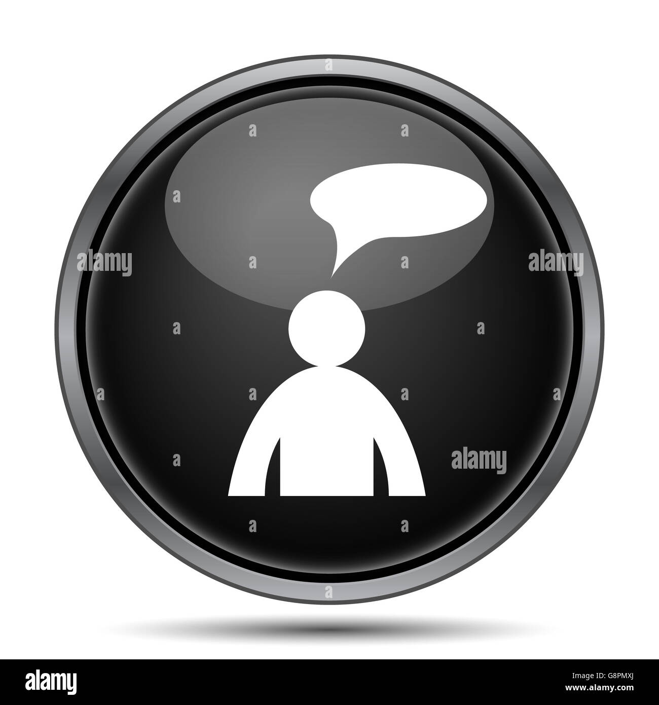 Comments icon. Internet button on white background. - man with bubble ...