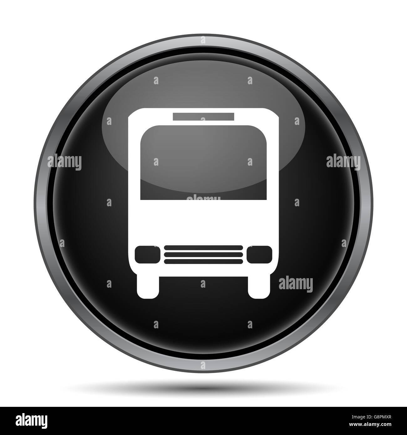 Bus icon. Internet button on white background Stock Photo - Alamy