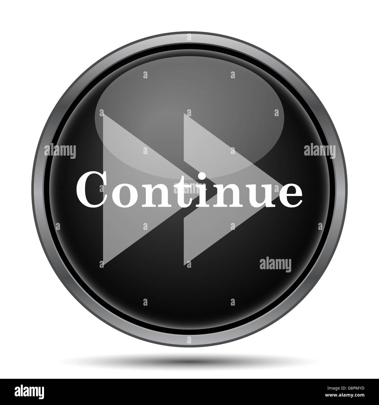 Continue icon. Internet button on white background Stock Photo - Alamy