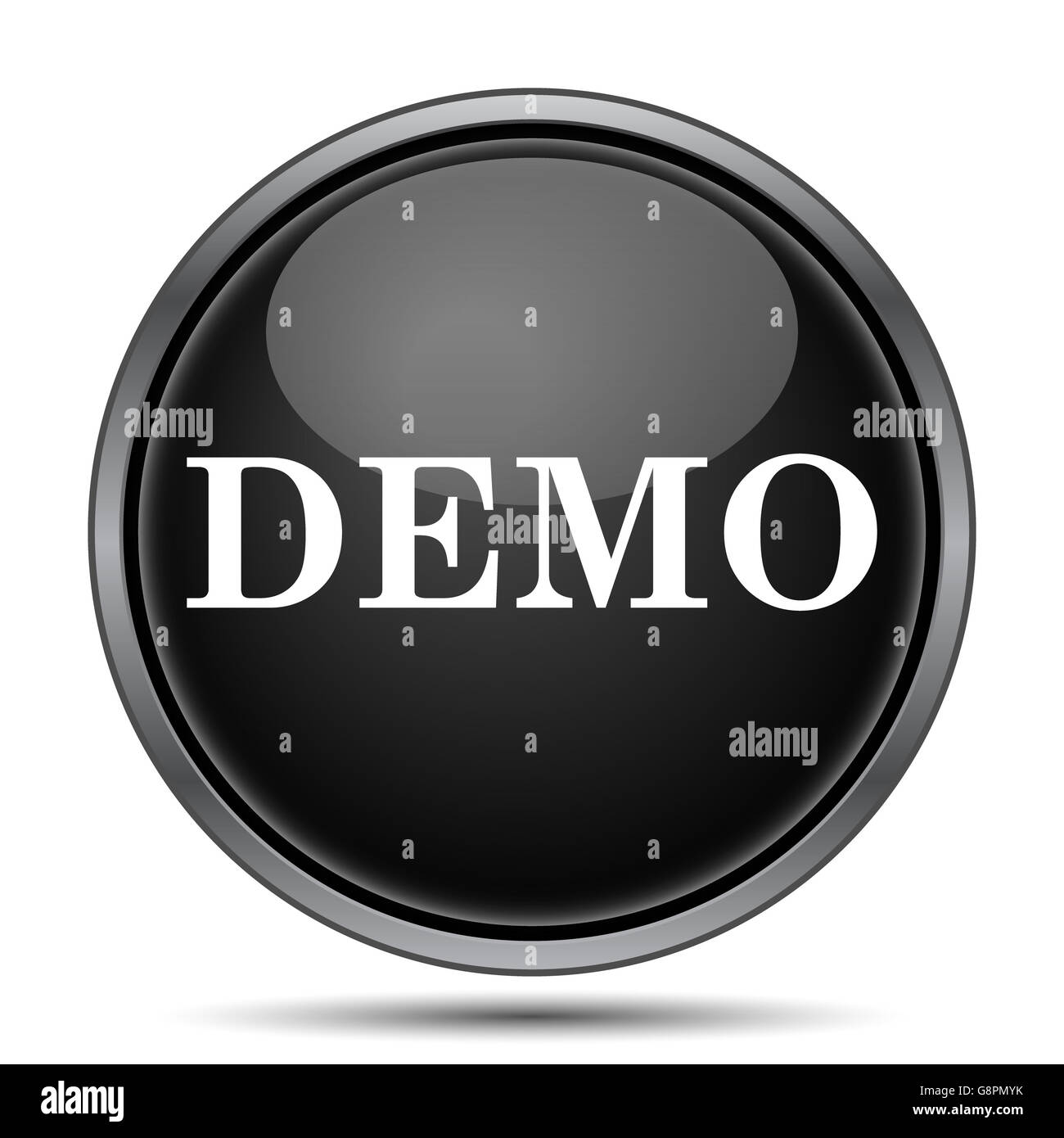 Demo icon. Internet button on white background Stock Photo - Alamy
