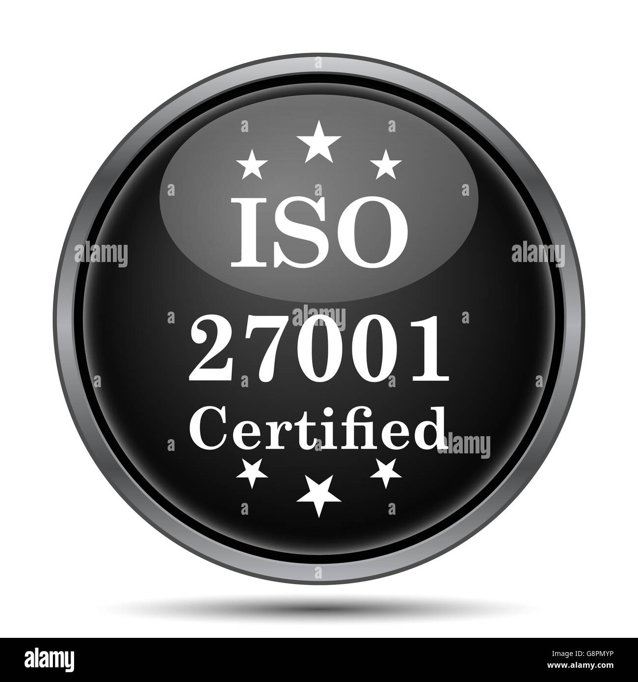 ISO 27001 icon. Internet button on white background Stock Photo - Alamy