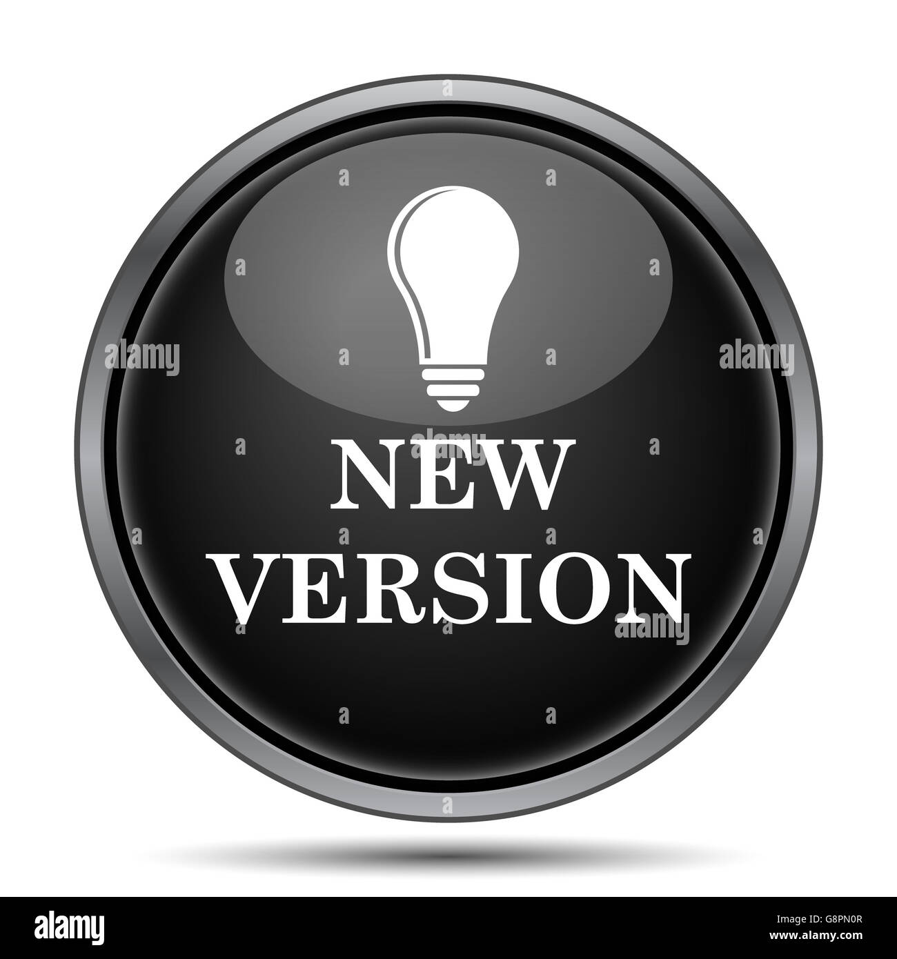 New version icon. Internet button on white background Stock Photo - Alamy