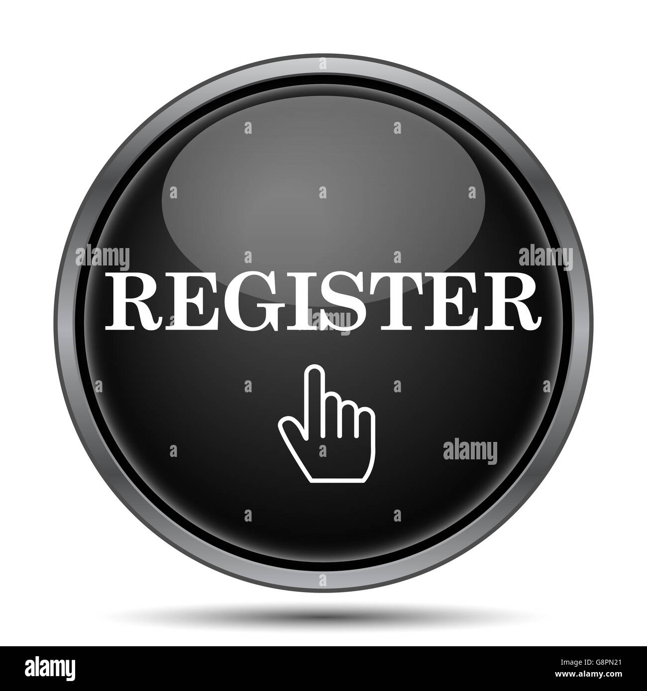 Register icon. Internet button on white background Stock Photo - Alamy