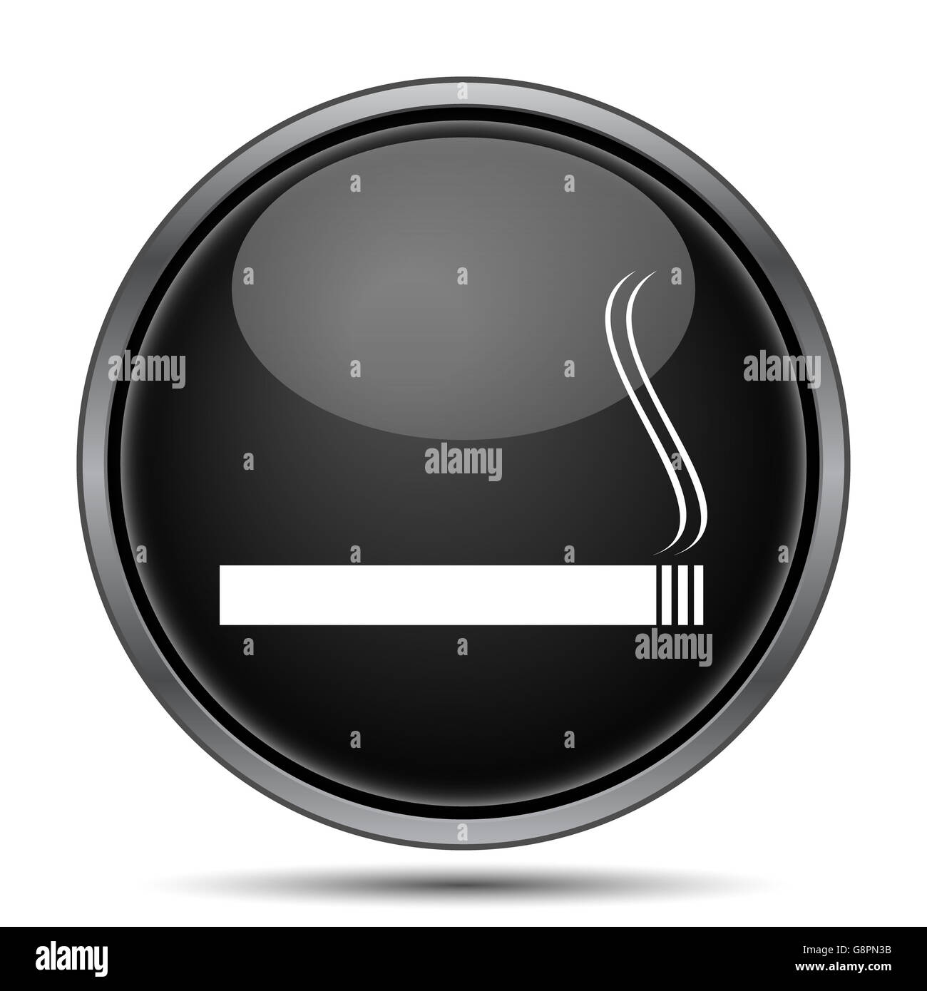 Cigarette icon. Internet button on white background Stock Photo - Alamy