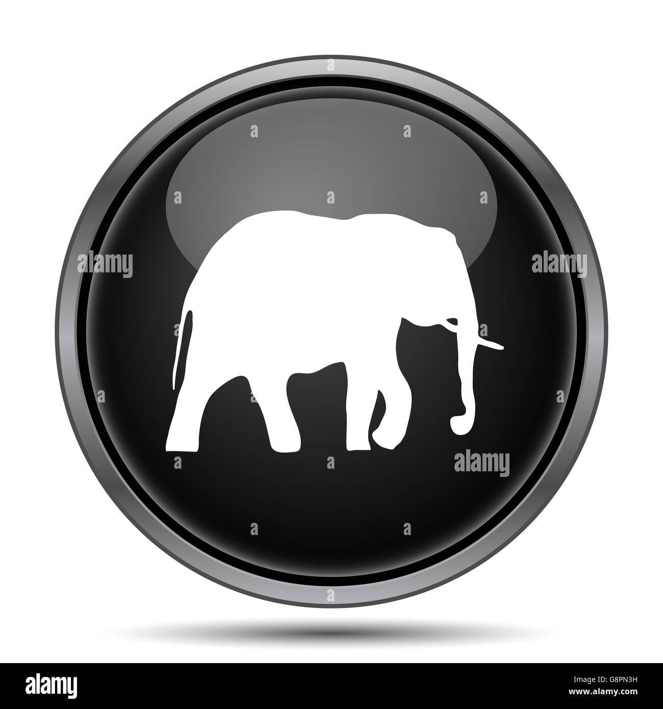 Elephant icon. Internet button on white background Stock Photo - Alamy